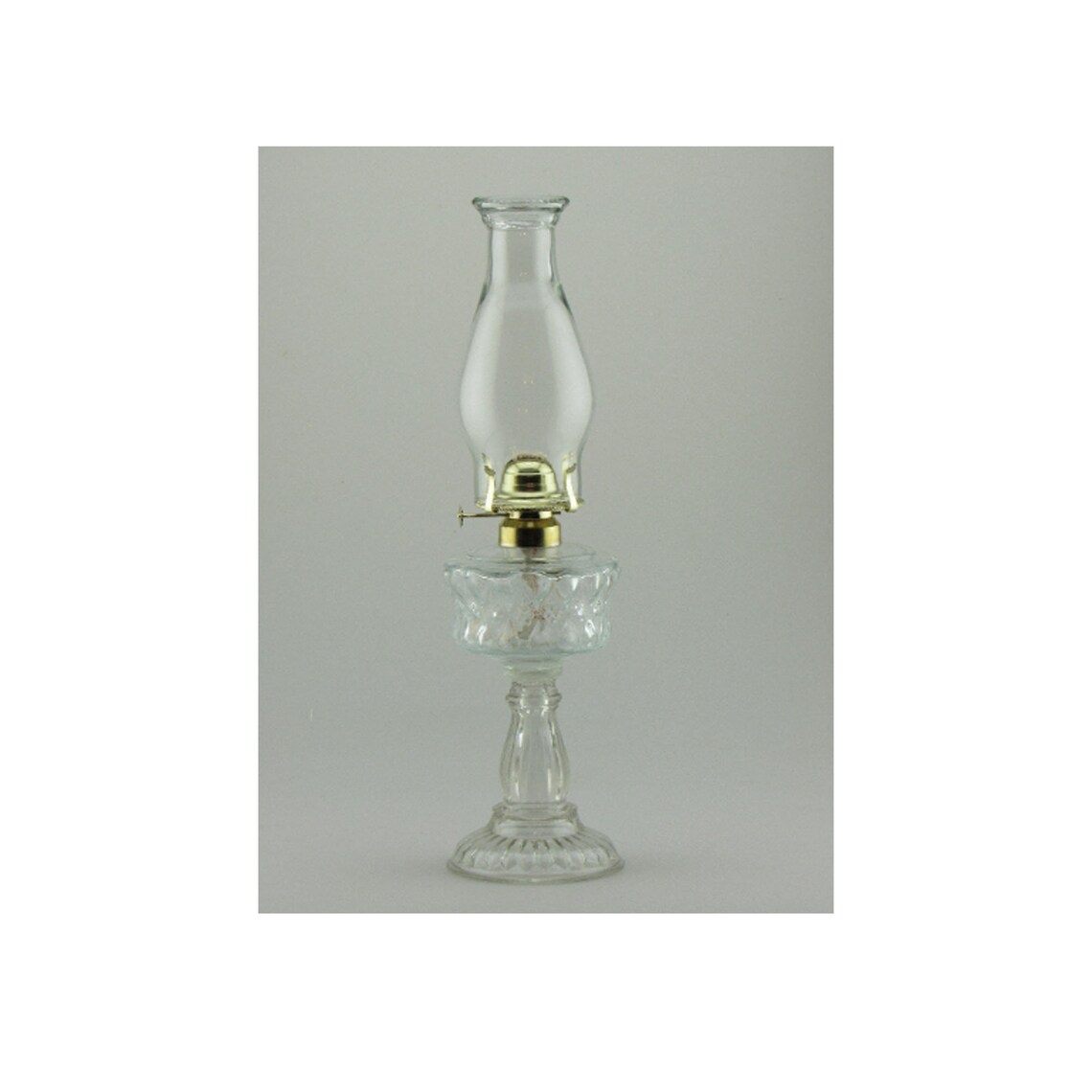 Reproduction of Clear Antique Pressed Glass Oil Lamp With Beaded ...