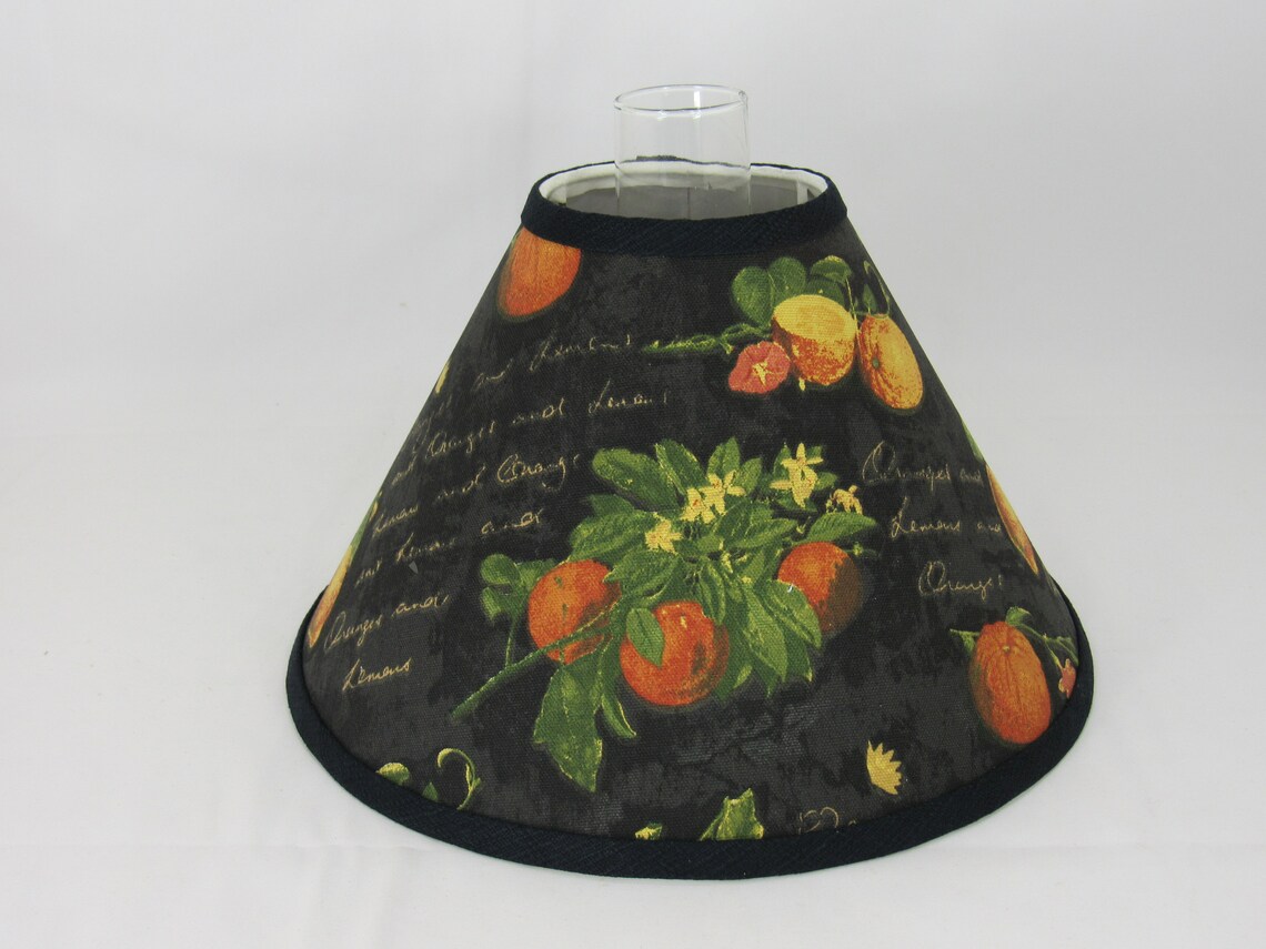Tan and Clear Accent Lamp With Fruit Lamp Shade - Etsy