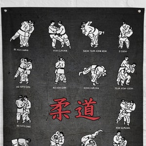 Judo Techniques Flag, Judo Dojo Wall - Etsy