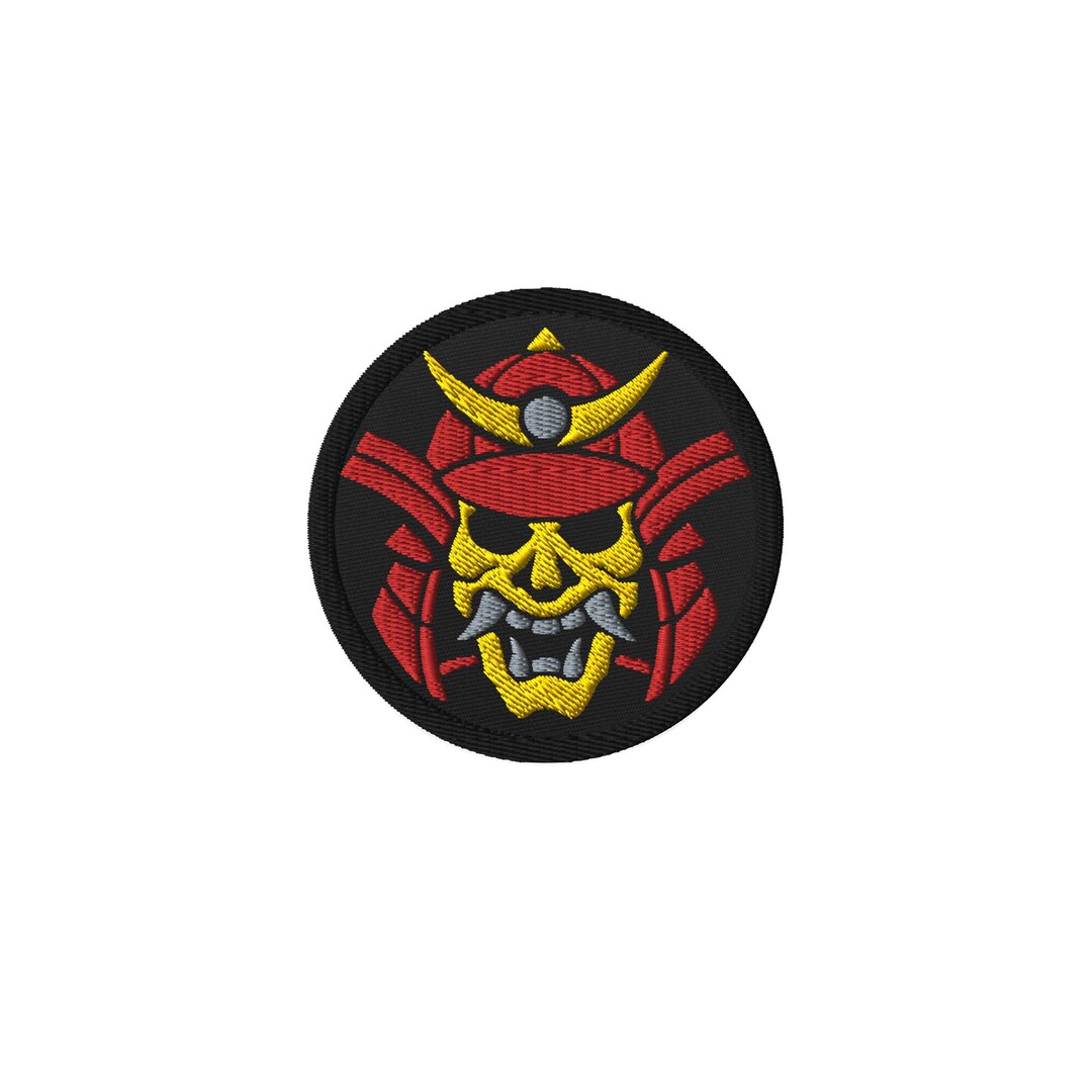 Samurai Warrior Embroidered Patches, Fierce Skull - Etsy