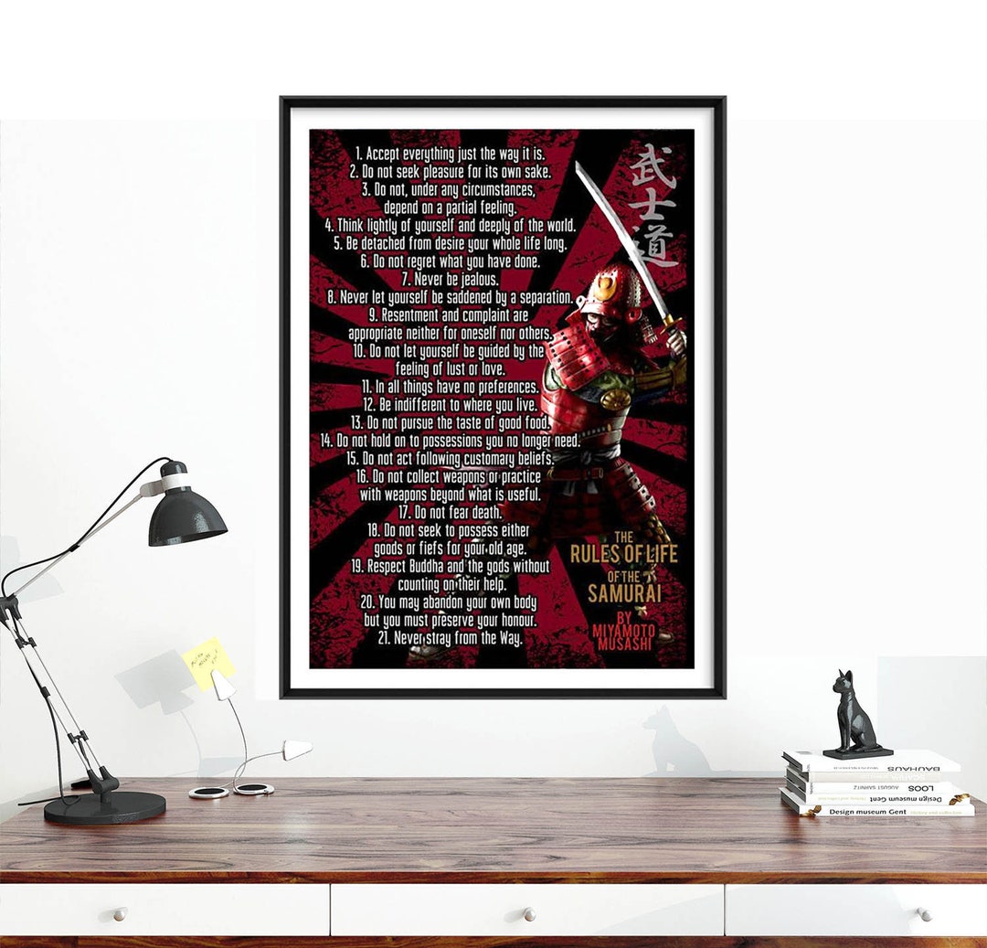 Rules of the Samurai Poster, by Miyamoto Musashi, 18×24 Inches - Etsy