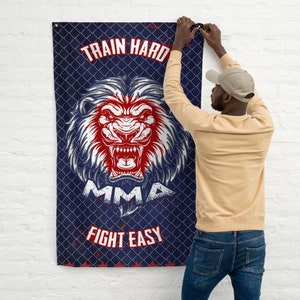 Mixed Martial Arts Flag, Train Hard Fight Easy - Etsy