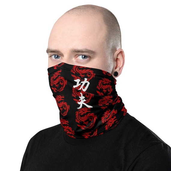 Kung Fu Face Mask Neck Gaiter Headwear Kungfu Facemask | Etsy