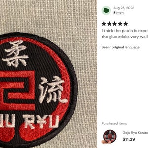 Goju Ryu Karate Embroidered Patches, Iron on Patch, Karateka - Etsy