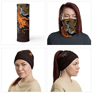 Tiger & Dragon Battle Face Mask, Neck Gaiter, Combat Scarf, Headwear ...