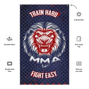 Mixed Martial Arts Flag, Train Hard Fight Easy - Etsy