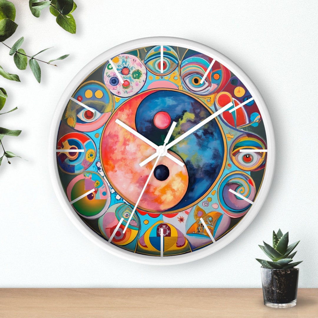 Yin Yang Art Wall Clock - Etsy