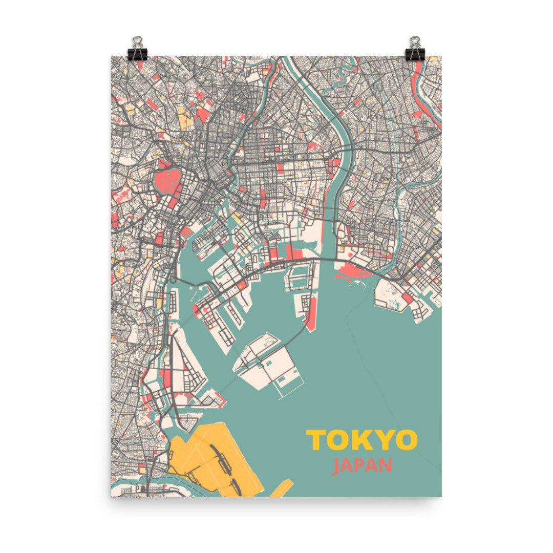 Tokyo City Map Poster, Japan Capital Print, - Etsy