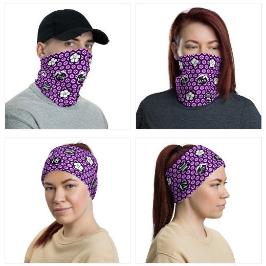 Samurai Face Mask - Neck Gaiter, Japanese Art Style, Cherry Blossom ...
