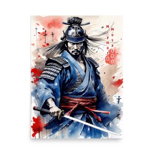 Samurai Miyamoto Musashi Poster, Martial Arts Dojo Wall Art - Etsy