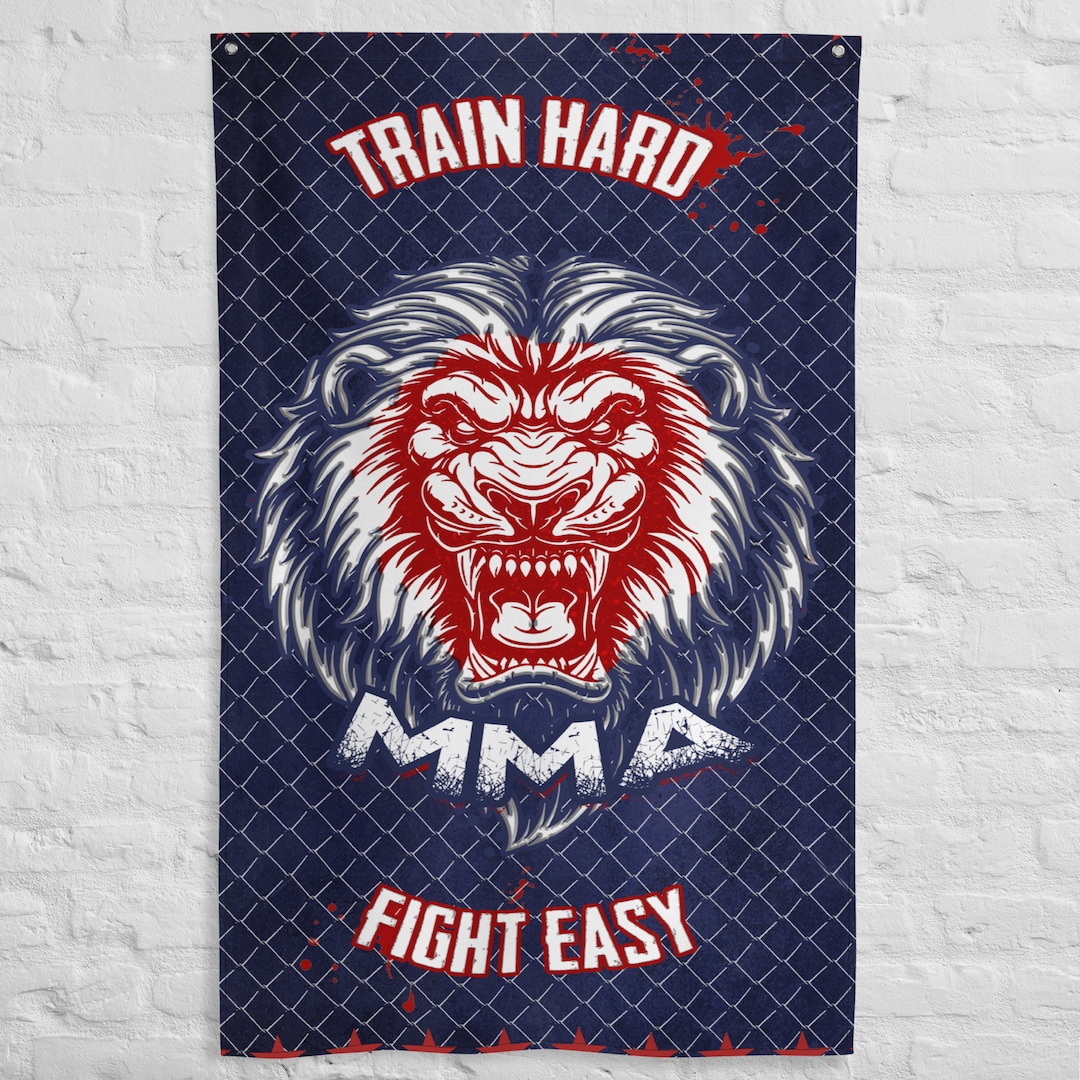 Mixed Martial Arts Flag, Train Hard Fight Easy - Etsy