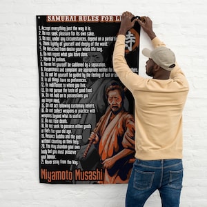 Rules for Life by the Greatest Samurai Miyamoto Musashi Flag ...