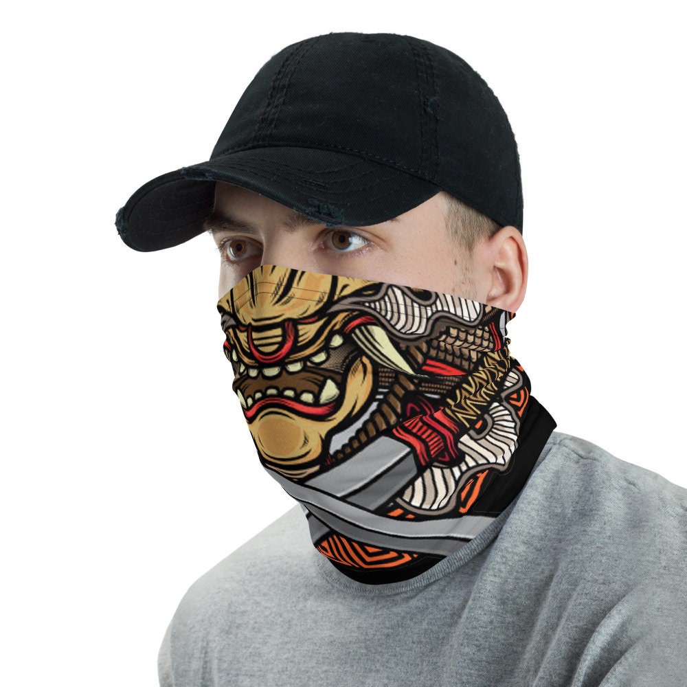 Samurai Face Mask Neck Gaiter Facemask Covering Scarf - Etsy