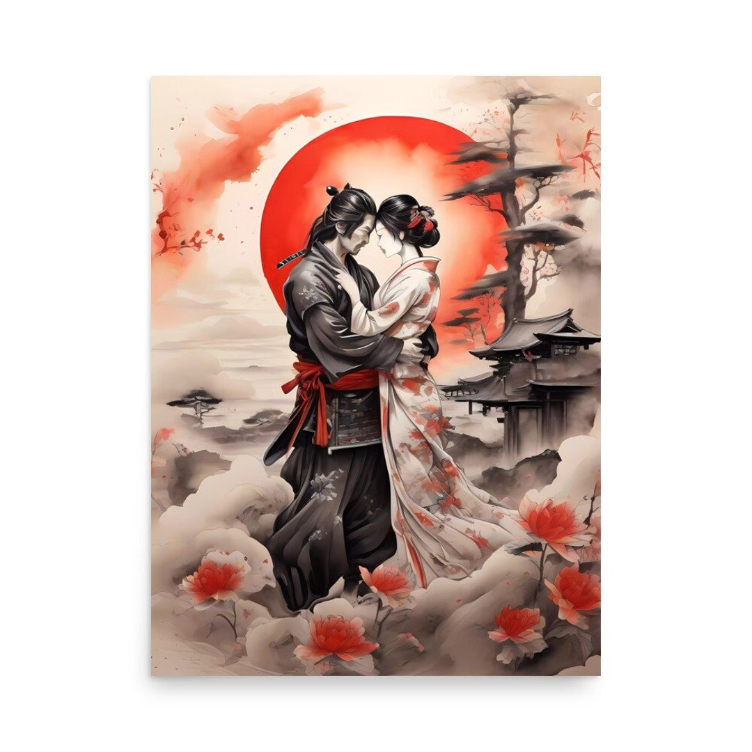 Samurai Romance Poster, Martial Arts Couples Gift - Etsy