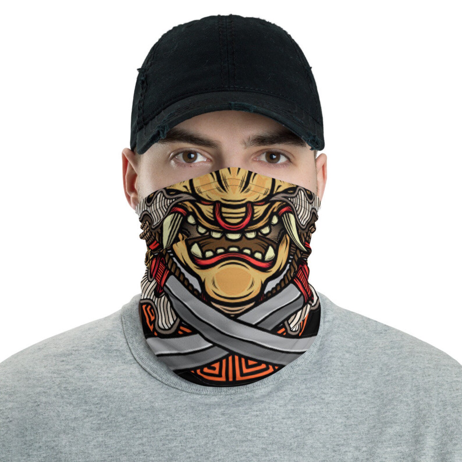 Samurai Face Mask Neck Gaiter Facemask Covering Scarf - Etsy