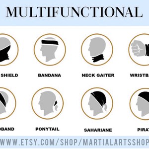 Kung Fu Face Mask, Neck Gaiter, Headwear, Kungfu Facemask, Headband ...