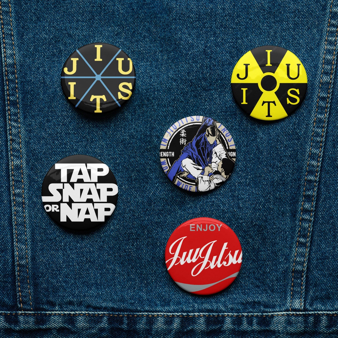 Jiu Jitsu Pin Buttons: Glossy Tinplate Set of 5 (2.25") - Etsy