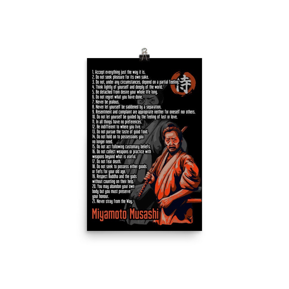 Miyamoto Musashi Rules / Quotes / Samurai Poster - Etsy UK
