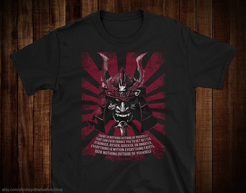 Samurai Warrior T-shirt, Quote by Miyamoto Musashi, Iaido, Kendo ...
