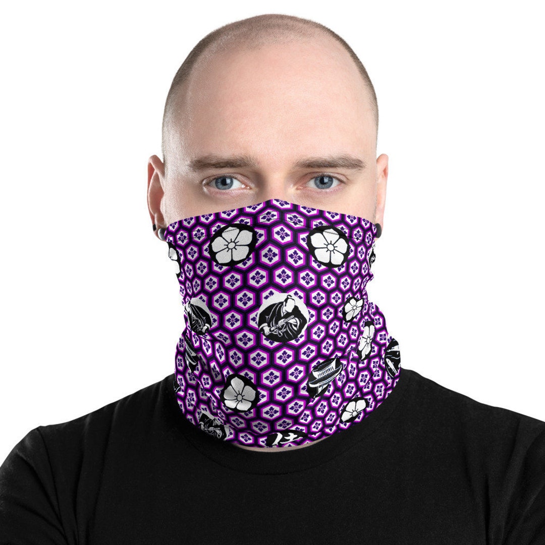Samurai Face Mask - Neck Gaiter, Japanese Art Style, Cherry Blossom ...