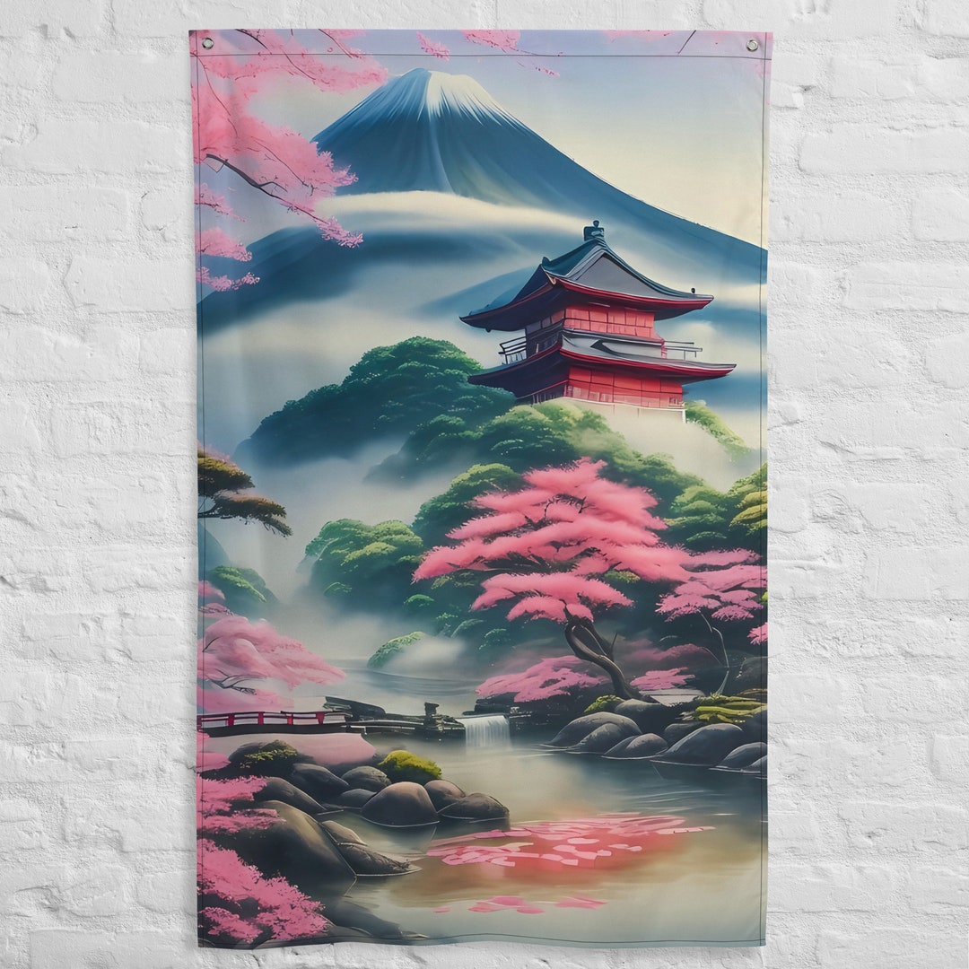 Japanese Scenery Flag, Great Decoration For: Martial Arts Dojo, Yoga ...