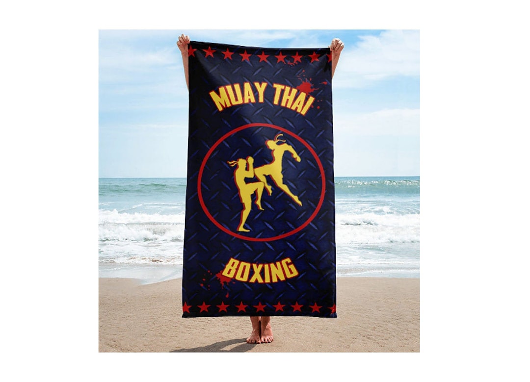 Muay Thai Boxing Towel, Thai Boxer on the Beach, Pool or in the GYM - Etsy