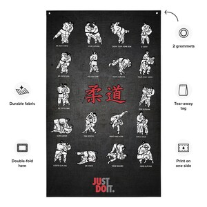 Judo Techniques Flag, Judo Dojo Wall - Etsy