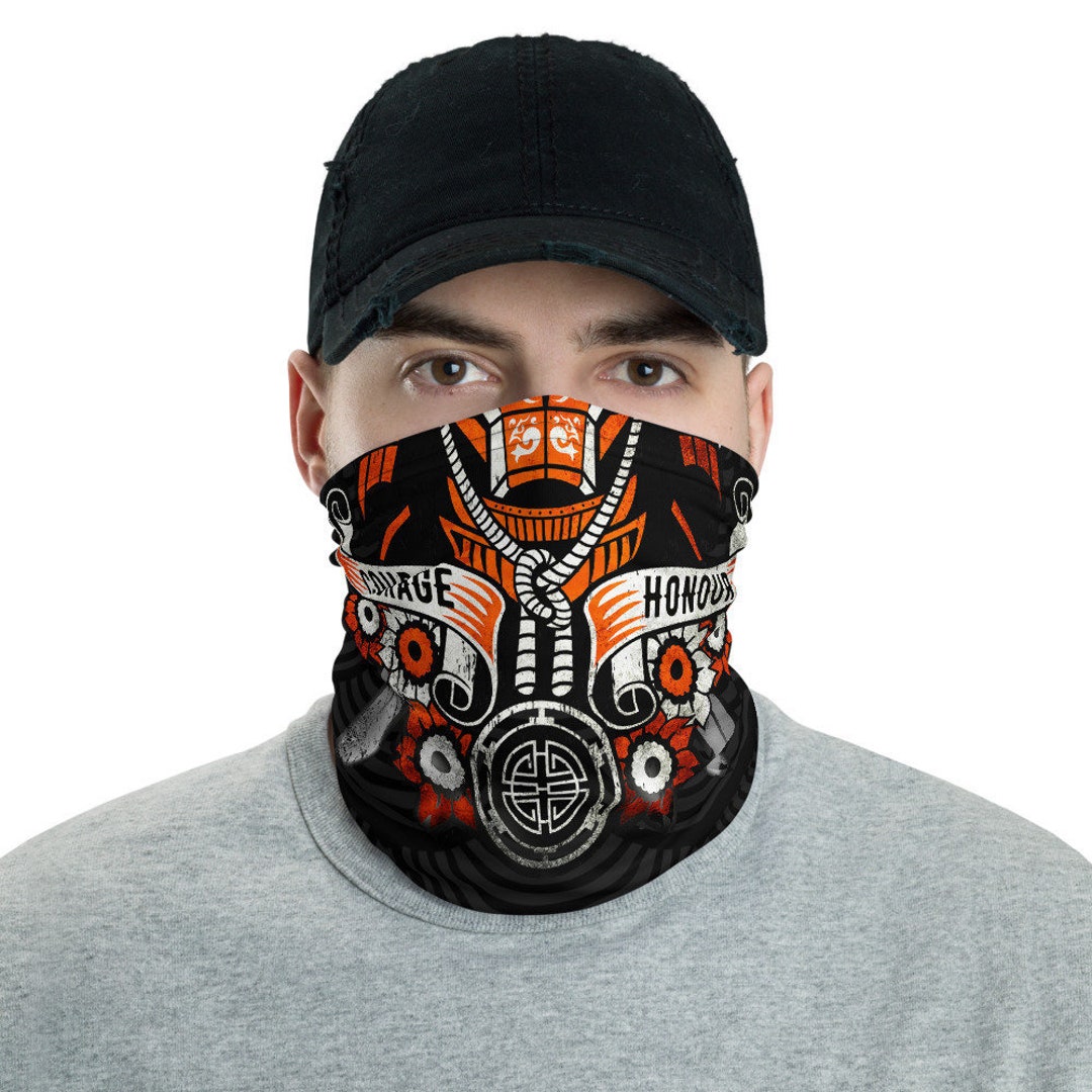 Samurai Mask, Courage and Honor, Neck Gaiter, Scarf, Headwear, Facemask ...