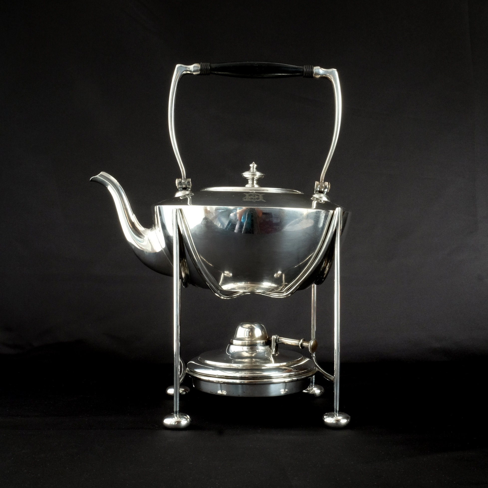 Antique Alpaca teapot on stand with heater by A.G. Dufva | Etsy