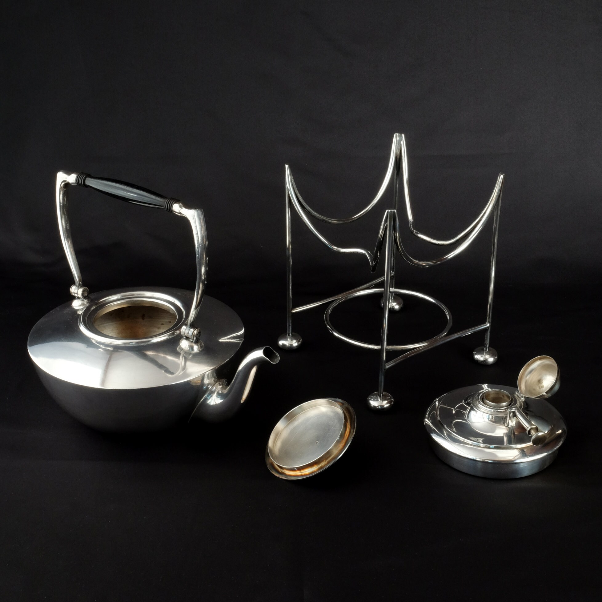 Antique Alpaca teapot on stand with heater by A.G. Dufva | Etsy