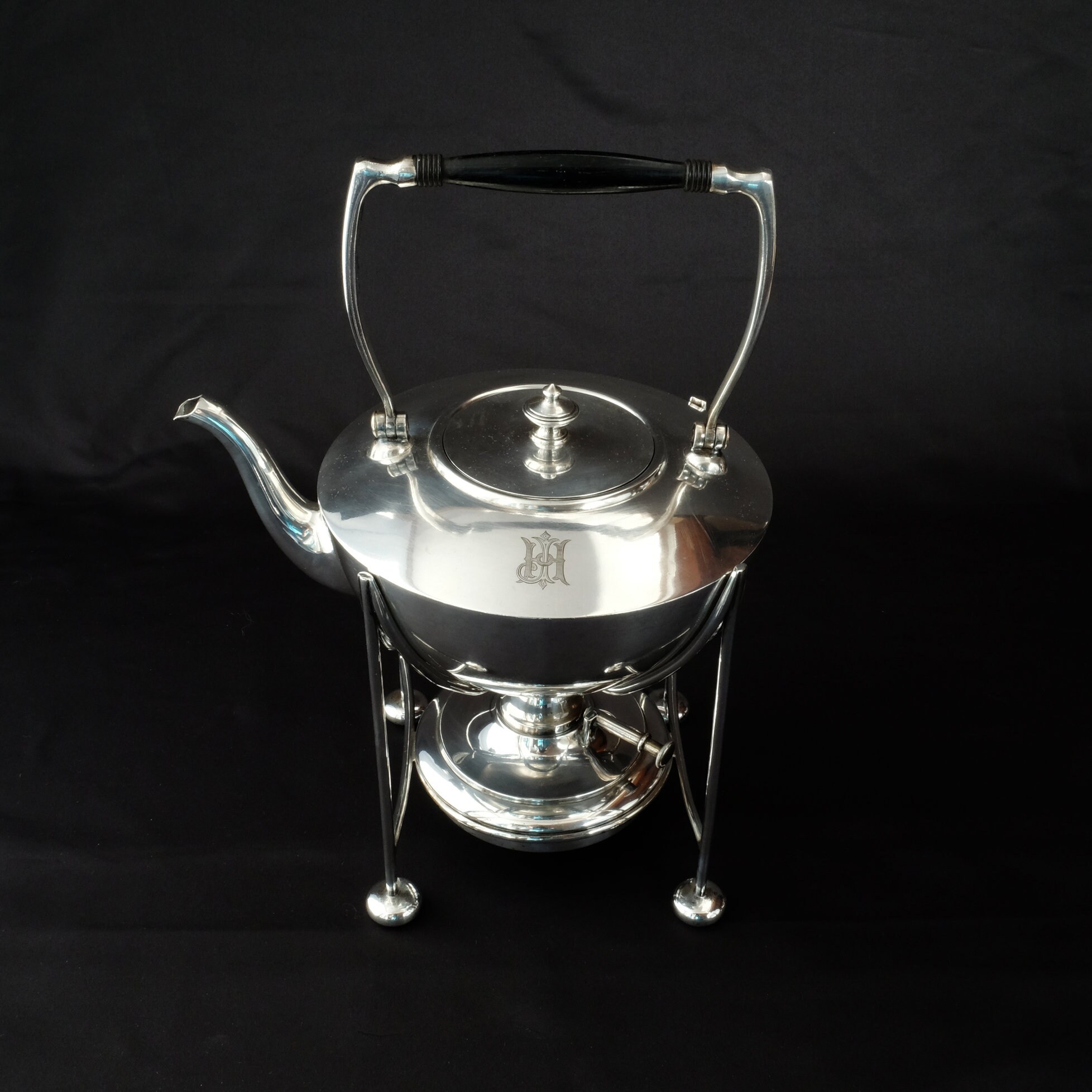 Antique Alpaca teapot on stand with heater by A.G. Dufva | Etsy