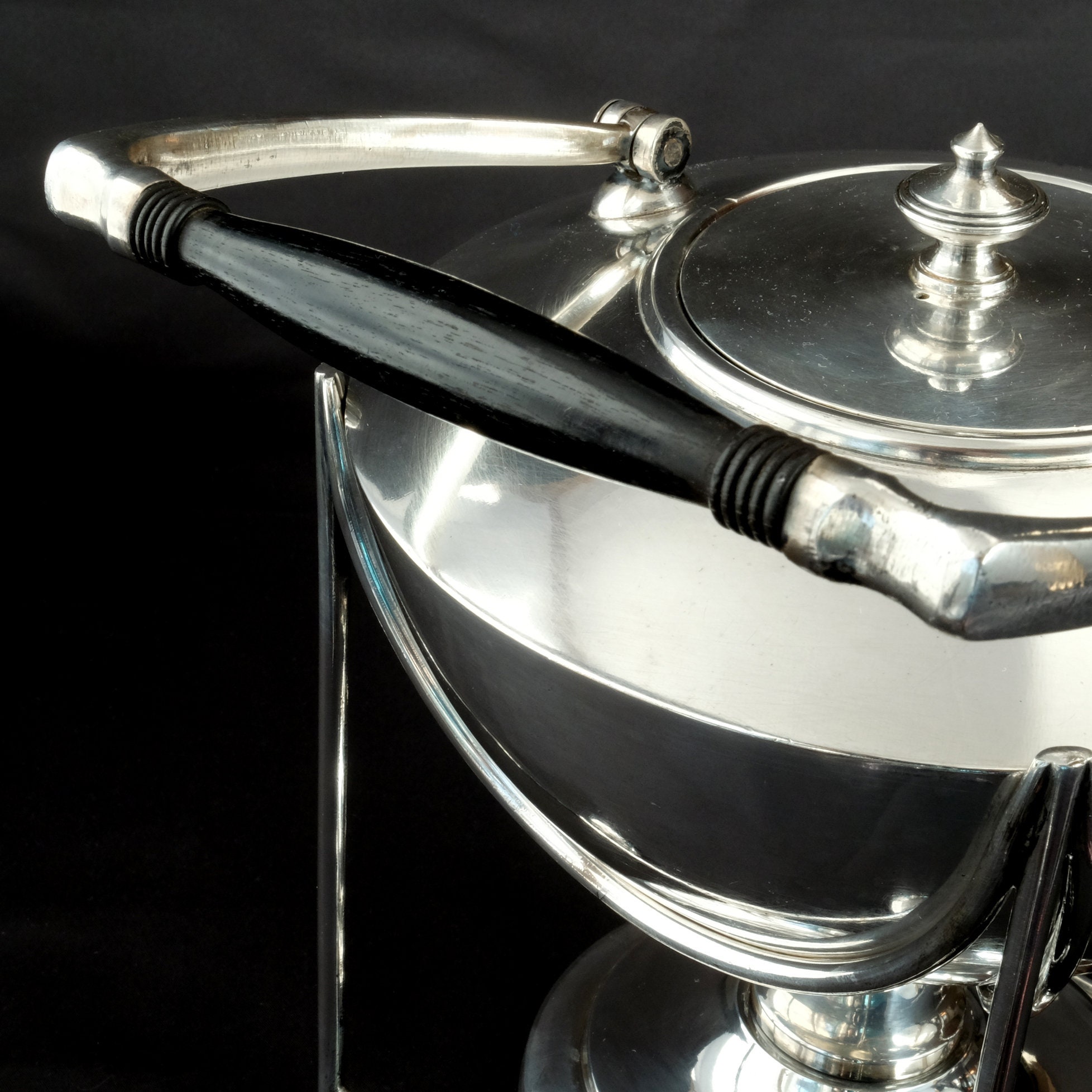 Antique Alpaca teapot on stand with heater by A.G. Dufva | Etsy