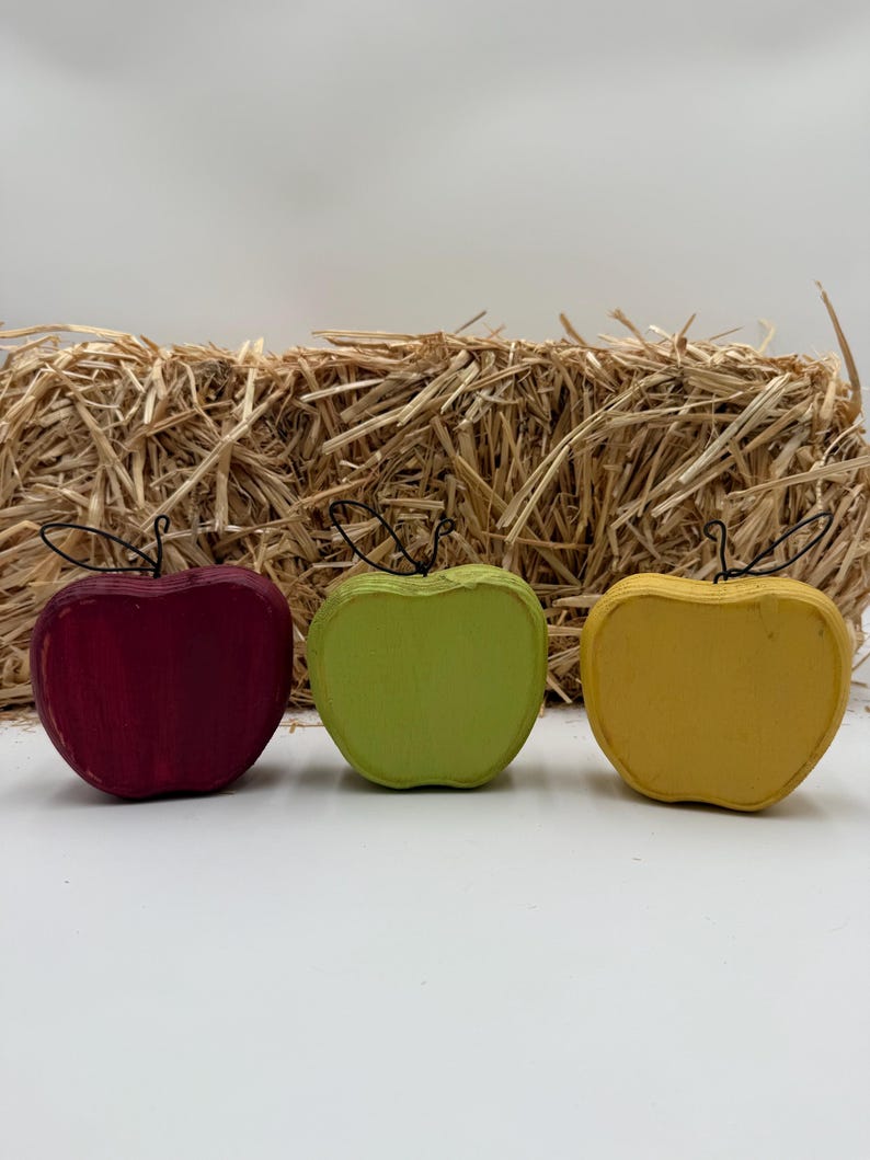 Wooden Apple Trio - Etsy