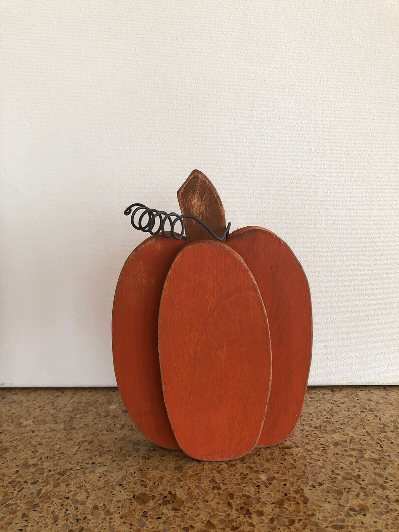 Wooden Pumpkin Trio Halloween Decoration Thanksgiving - Etsy