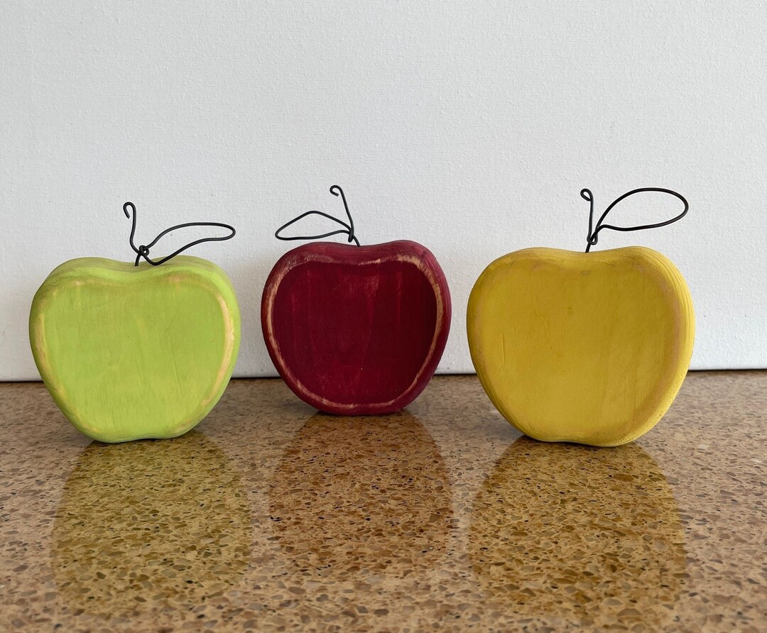 Wooden Apple Trio - Etsy