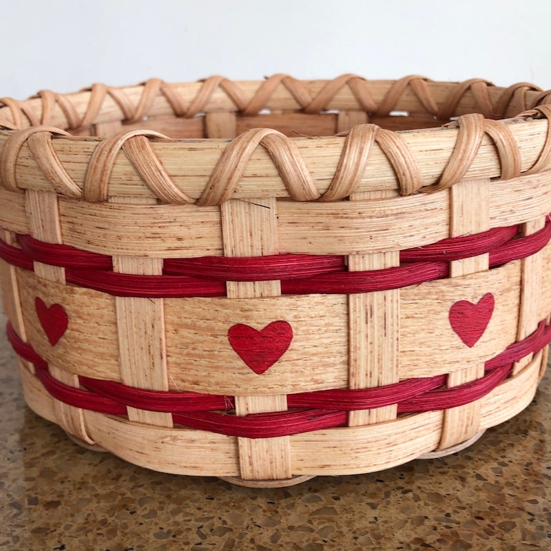 Woven Heart Basket - Etsy
