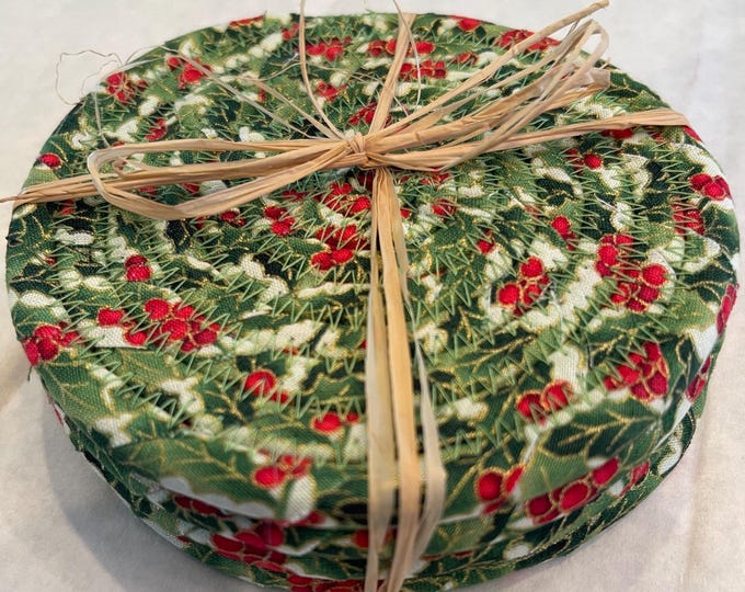 Festive Christmas Coasters Holly - Etsy