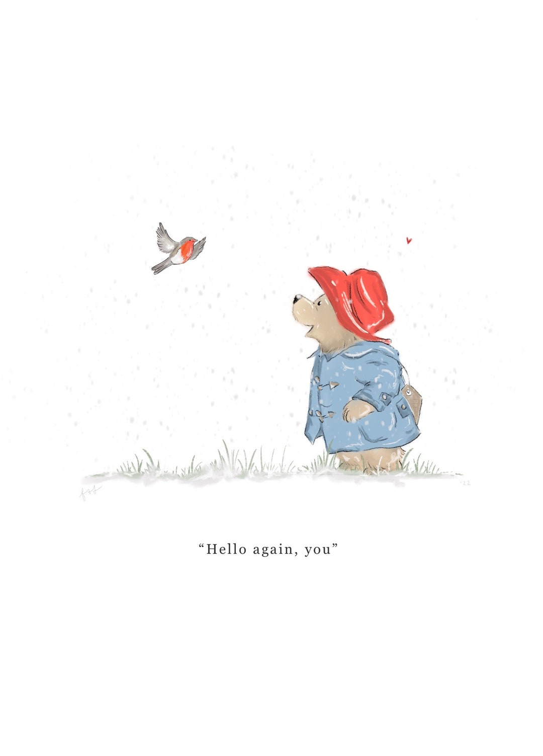 Paddington & Robin hello There Print - Etsy UK