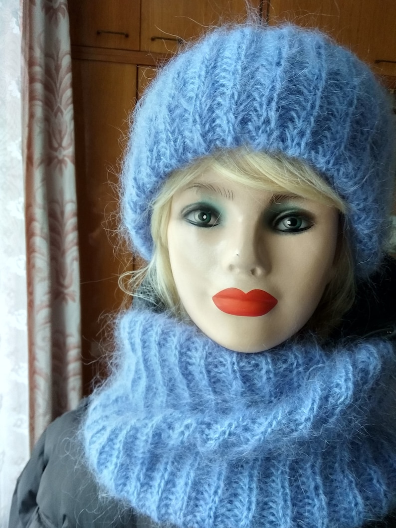 Mohair Hats for Women Mohair Hatwinter Hat Hand Knit Beanie Fluffy ...