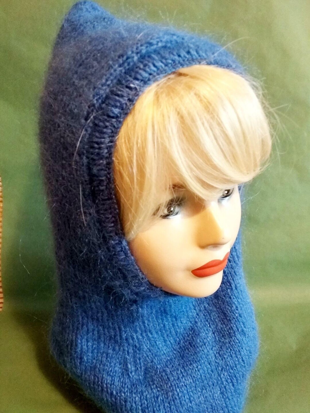Mohair Hooded Scarf, Angora Balaclava, Knitted Helmet, Woolen Balaclava ...