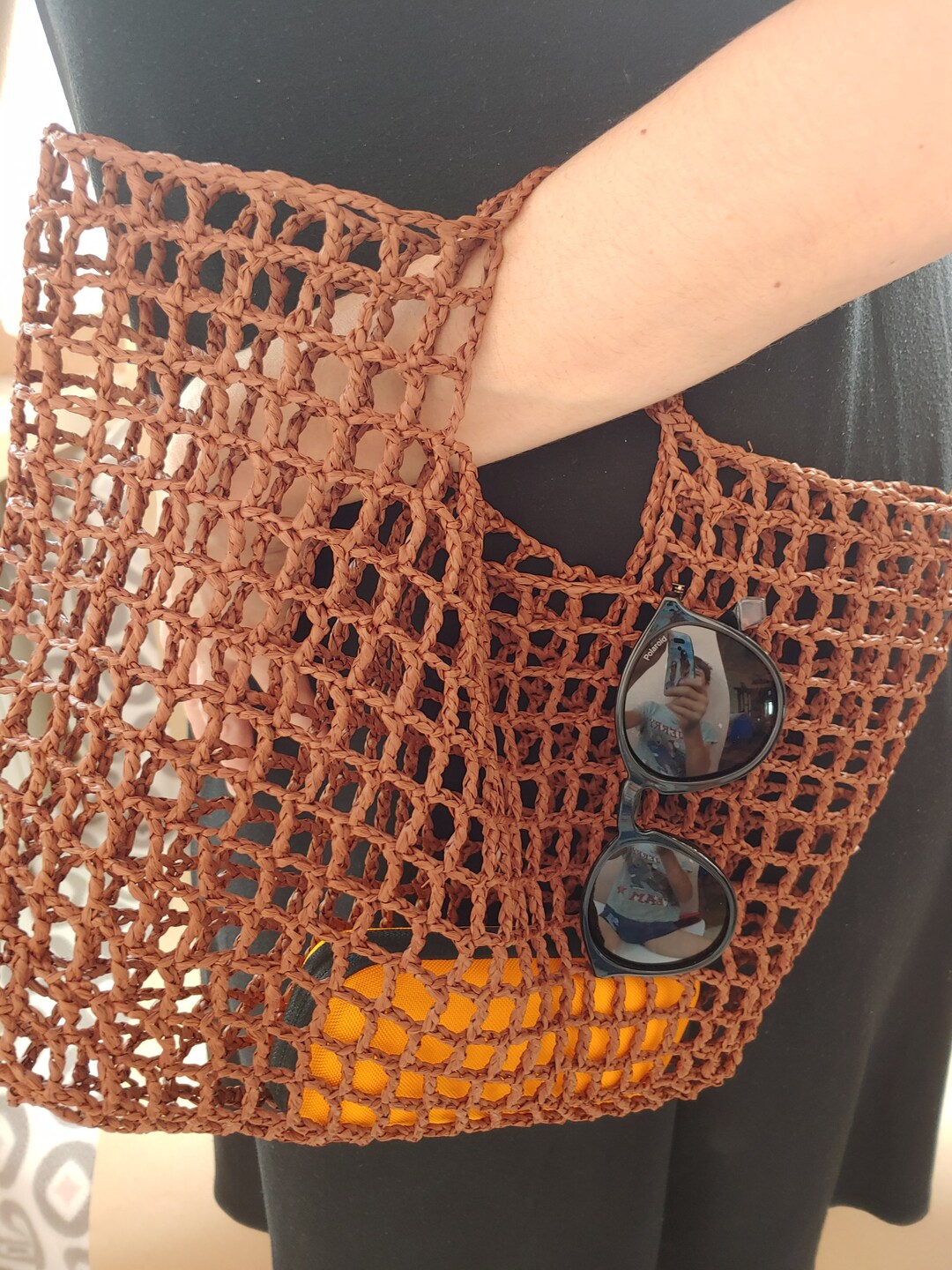 Natural Oversized Raffia Mesh Tote Bag, Crochet Beach Bag, Knited Bag ...