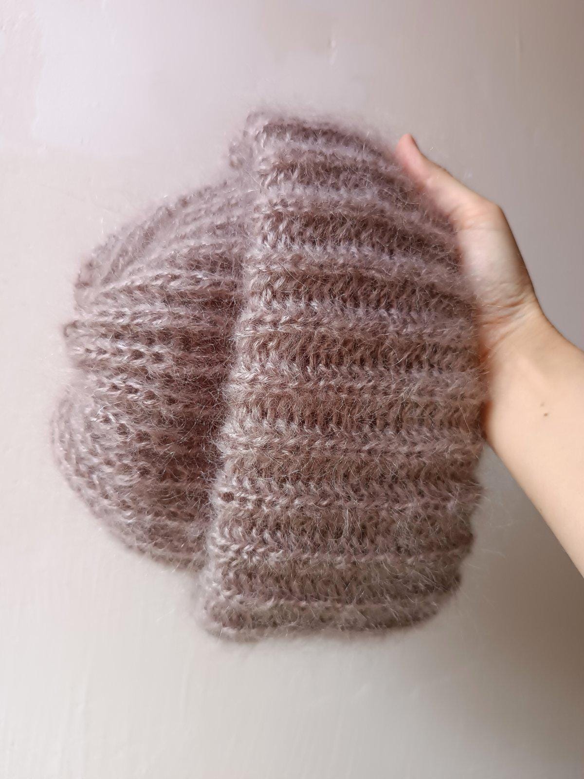 Fluffy Mohair Hat and Snood Mohair Set Angora Hat Angora Snood Longhair ...