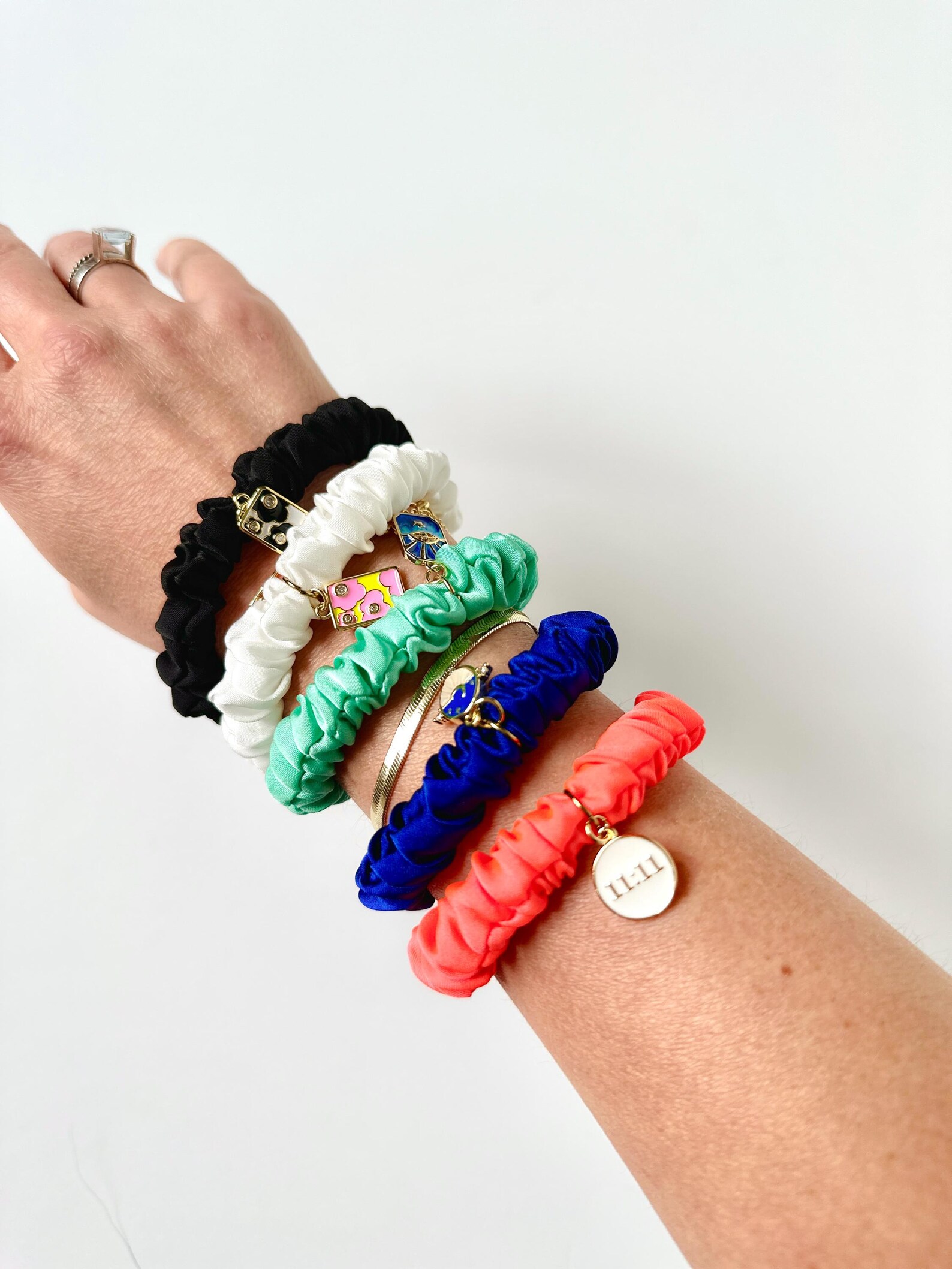 Charmed Ultra Skinny Scrunchie | Silk Series | Bracelet Scrunchie - Etsy