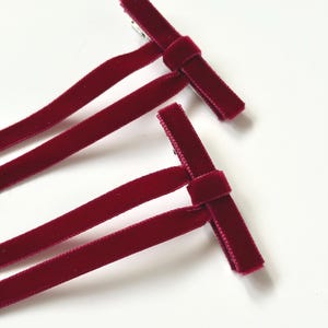 The Mini Velvet Long Bow | the Fall Collection | Multiple Colors - Etsy