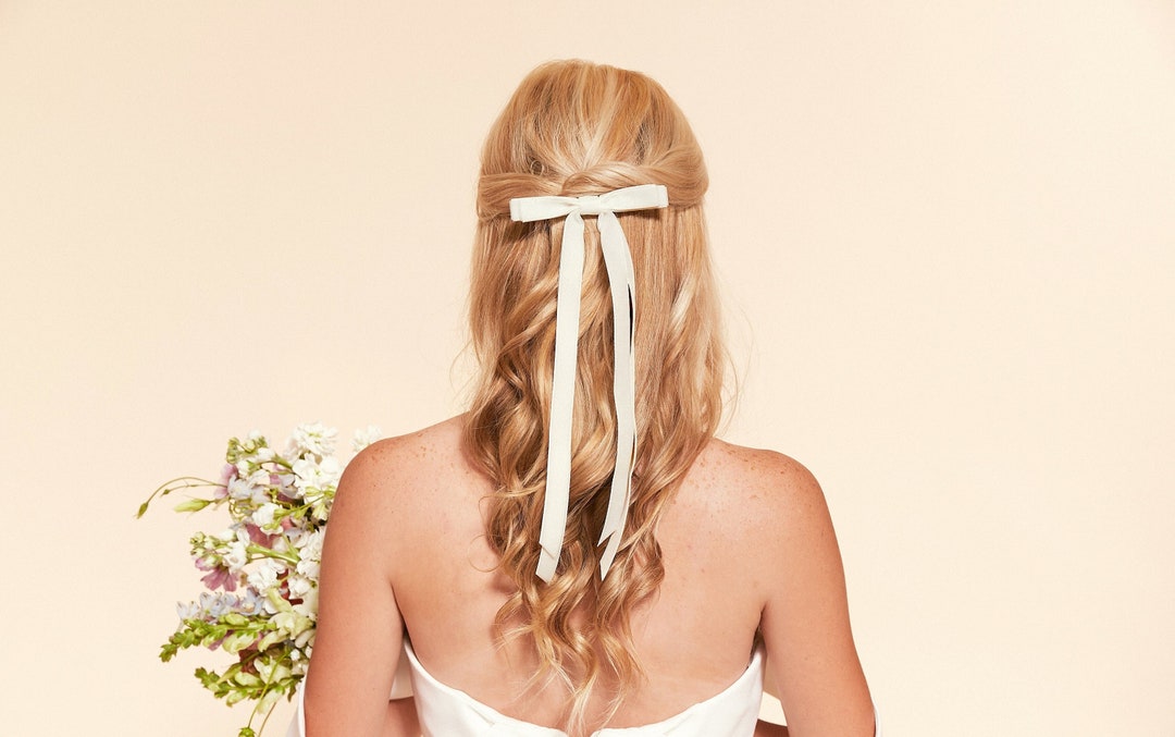 White Velvet Skinny Long Bow Series | Bridal Shower Bow | Gifts for Her ...
