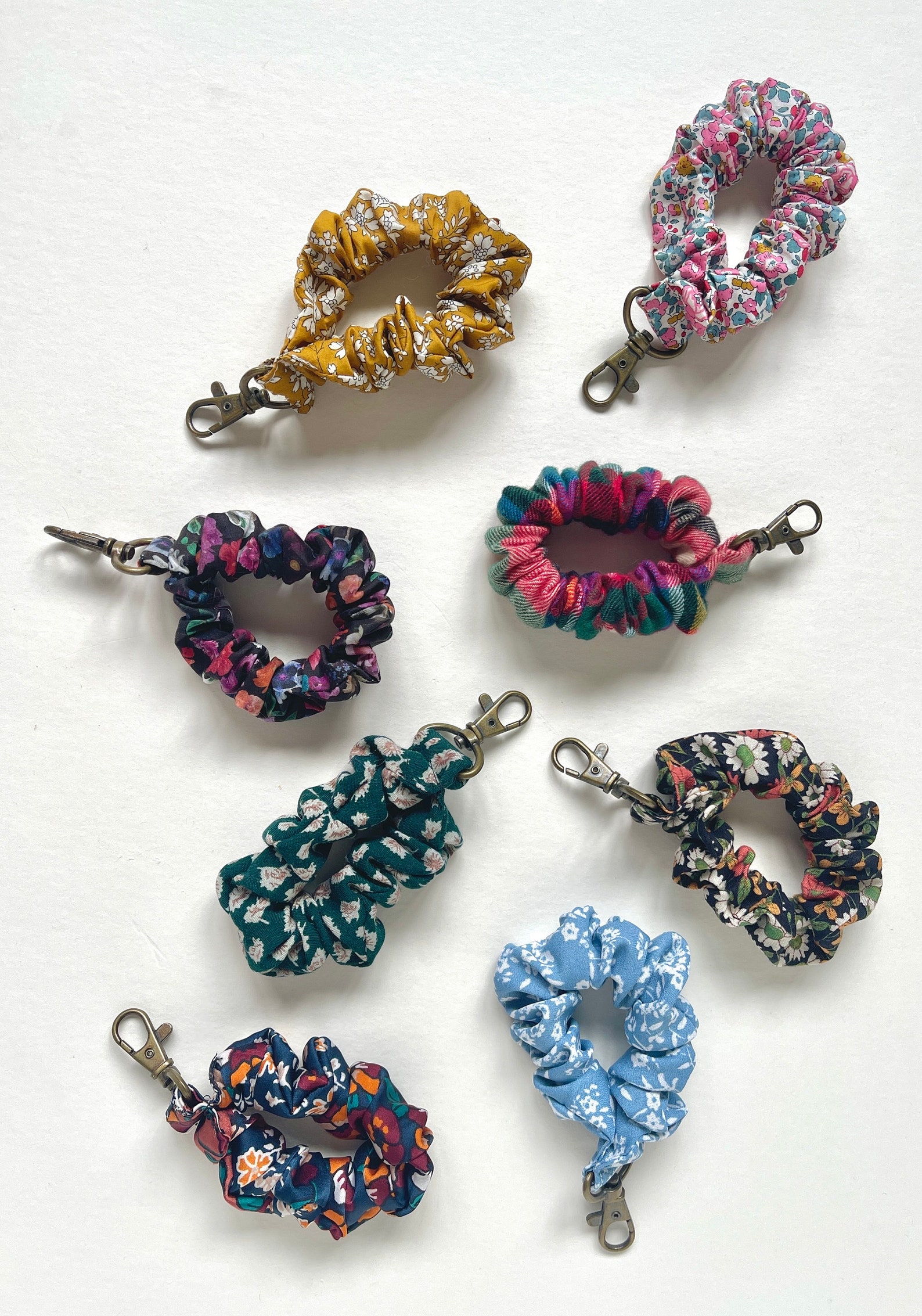 Wristlet Scrunchie Keychain Scrunchie Several Patterns Liberty Cotton ...