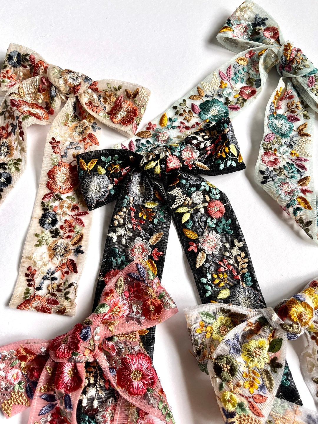 The Briar Bow | Embroidered Saree Ribbon | Modern Bohemia | Oversize ...