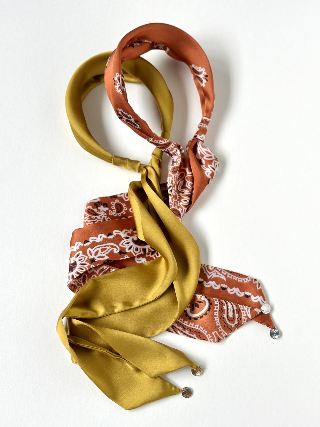 Satin Effortless Scarf Headband Handmade Satin Bandanna - Etsy