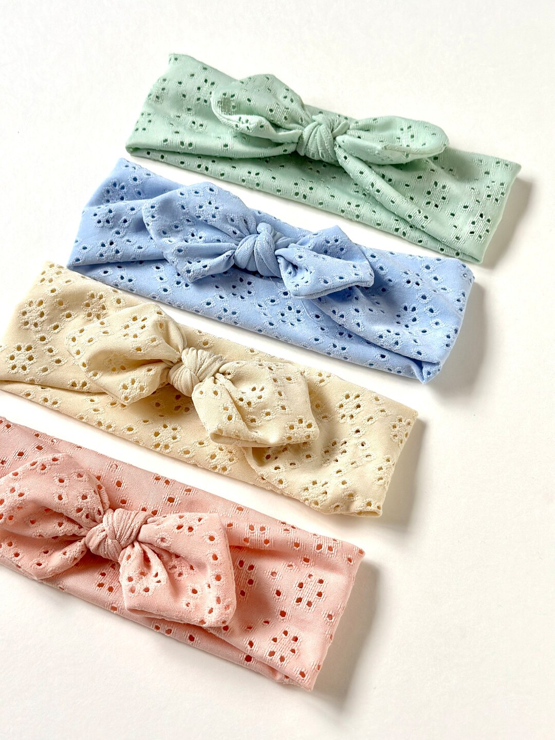 Stretch Eyelet Bow Headband | Mommy + Me | Adult, Child, Baby Size ...