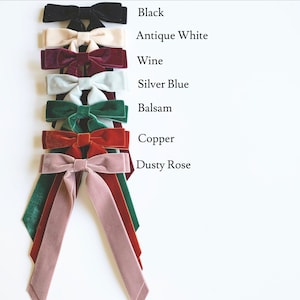 Luxe Oversized Velvet Bow | Long Bows | Hair Tie, Barrette or Clip ...